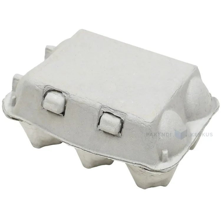 Gray egg carton for 6 eggs S M L, 2x50pcs/pack - Pakendikeskus