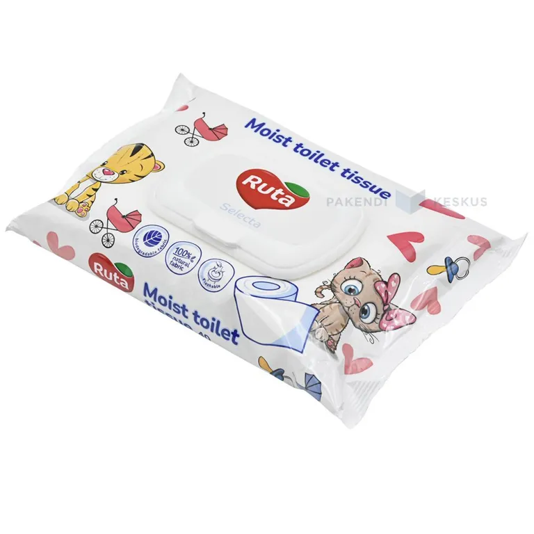 Wet wipes for toilet Ruta 12x18,5cm, 40pcs/pack - Packforce
