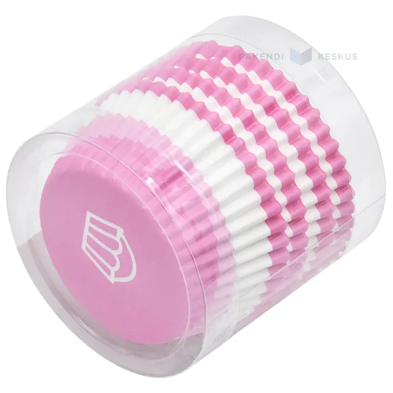 Pink-white paper cupcake mold diam. 50mm height 30mm, 100pcs/pack ...